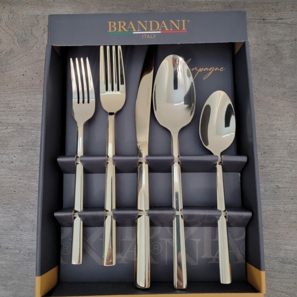 brandani | Kitchen | Brandani 2 Piece Flatware Set Omega Champagne Gold ...